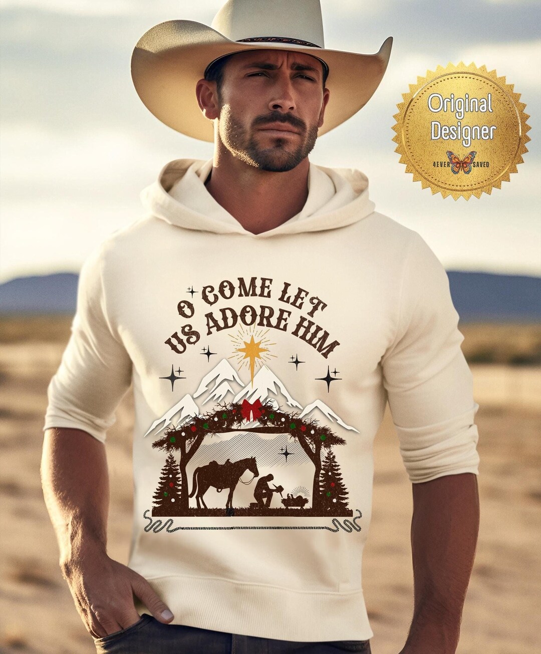Praying Cowboy Nativity Scene PNG: Western Christmas (digital Download ...