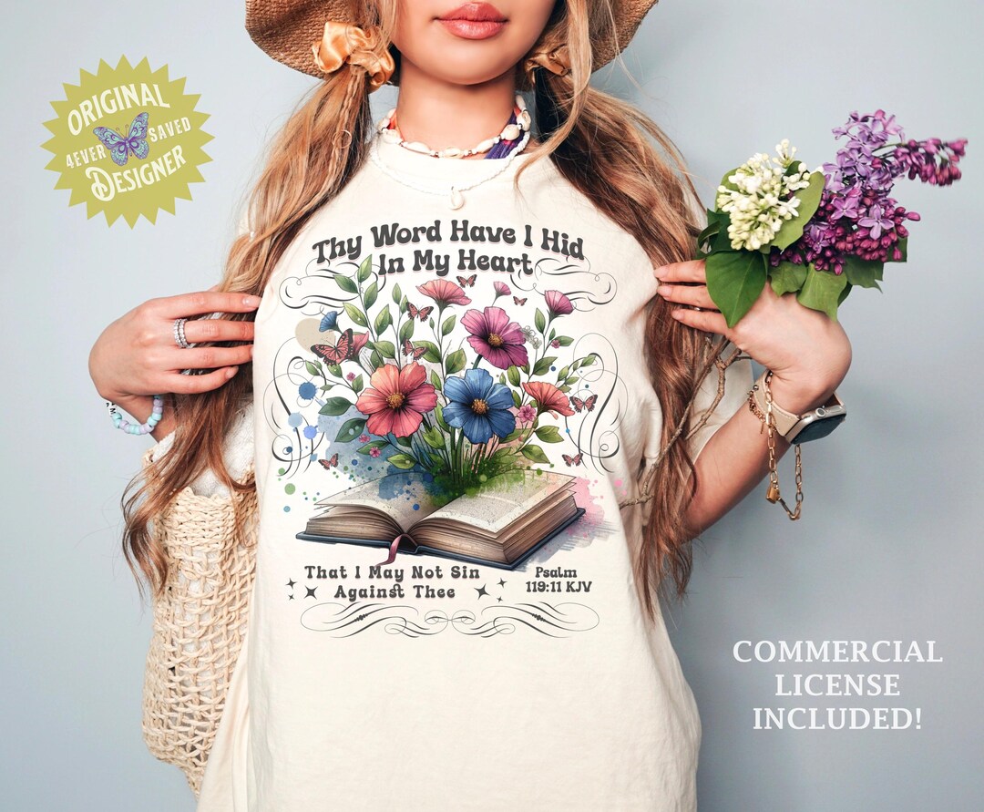 Thy Word Have I Hid in My Heart |christian PNG | KJV Bible Verse ...