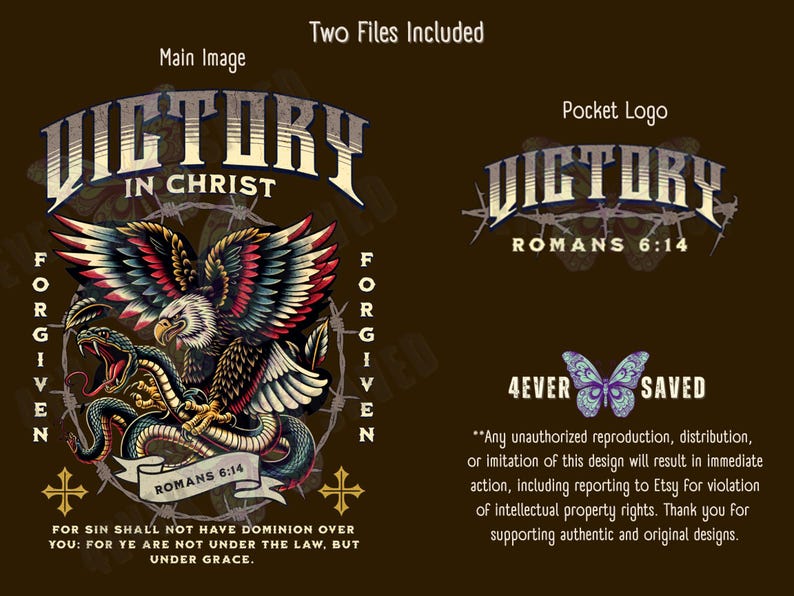 Victory in Christ PNG: Eagle & Snake Christian Design (digital Download ...