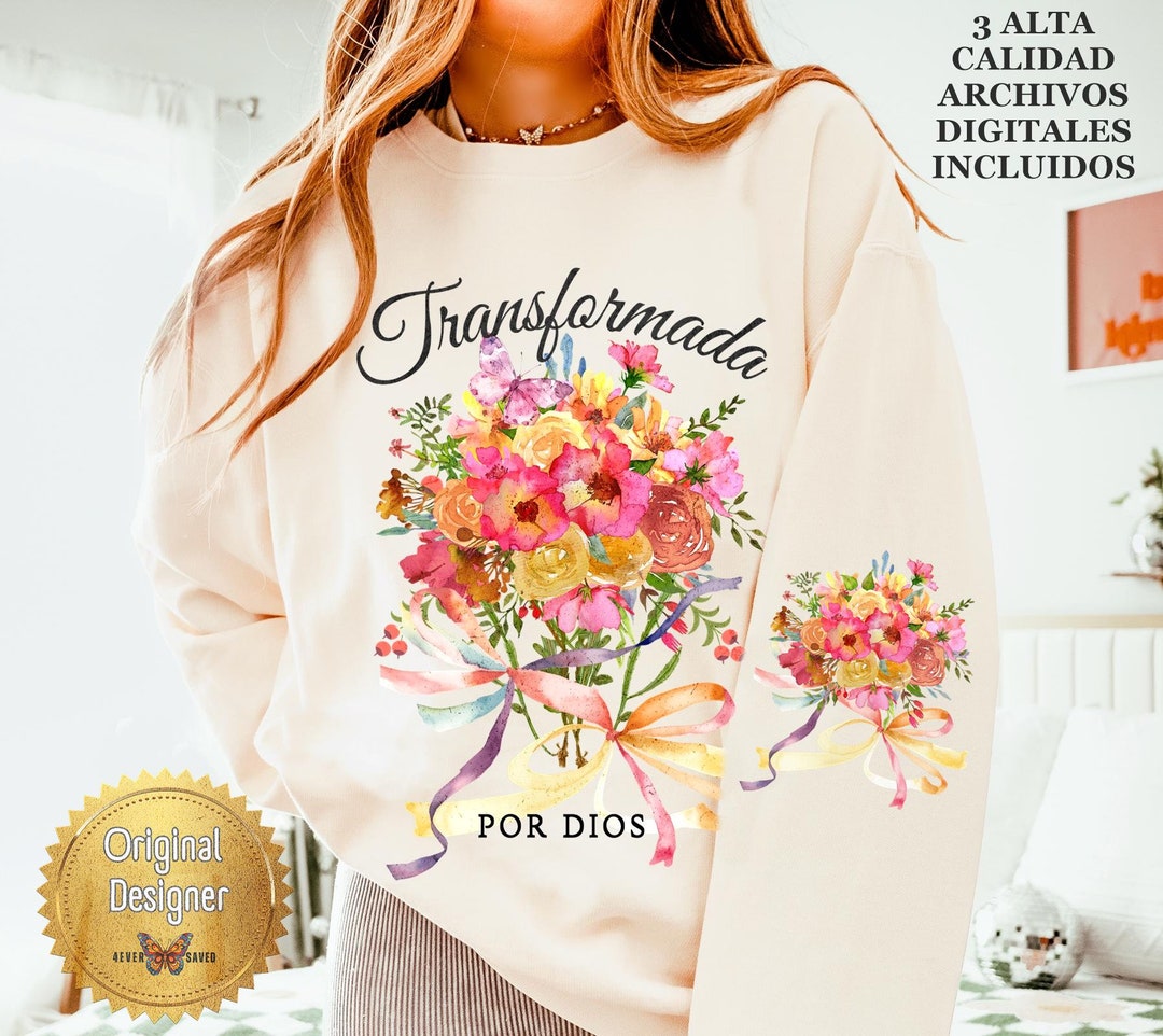 Transformada Por Dios Png: Christian Floral Design (digital Download ...