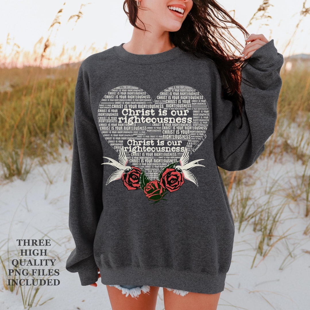 Christ Our Righteousness PNG, Bible Verse, Heart Vintage Tattoo Floral ...