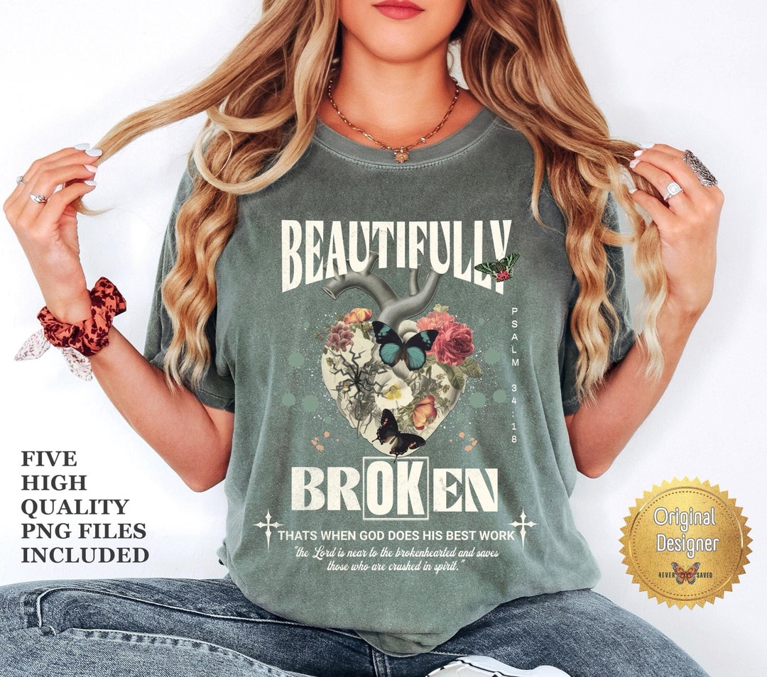 Therapy Beautifully Broken Christian Art Psalm 34:18 PNG, Inspirational ...