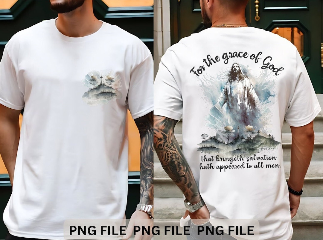 Jesus Portrait Christian T-shirt PNG: Grace of God Design (digital ...