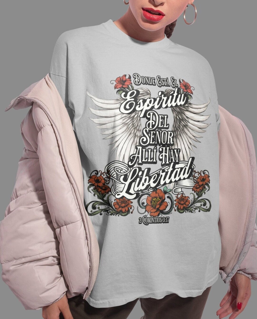 Christian T-shirt in Spanish 2 Corintios 3:17 Latin Hispanic En Español ...