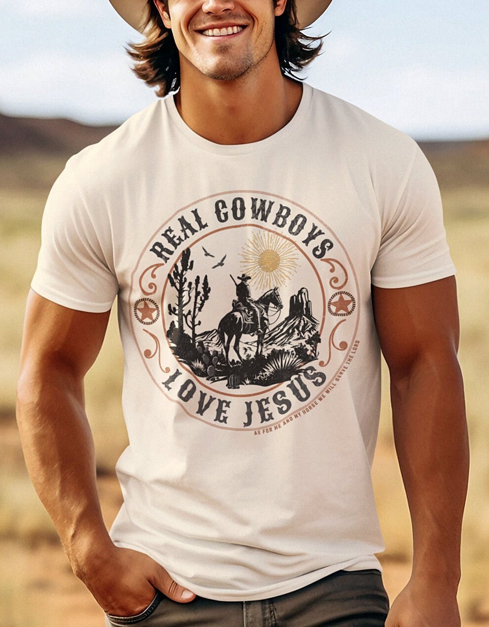 Real Cowboys Love Jesus T-shirt: Faith Inspired Western Wear - Etsy