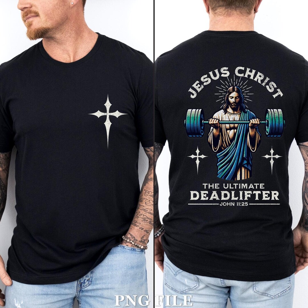 Jesus Deadlifter PNG: Christian Gym Meme, Muscle Faith Art (digital ...