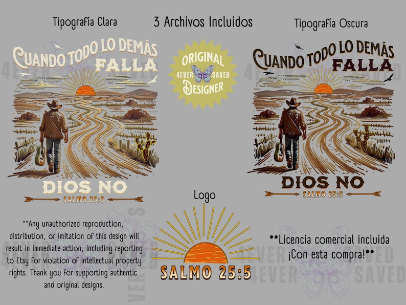 Cuando Todo Falla Dios No - Salmo 25:5 PNG | Diseño Religioso Retro ...