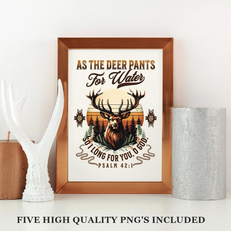 Rustic Deer Christian PNG: Psalm 42 Digital Art (digital Download) - Etsy
