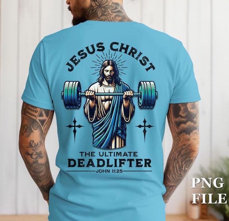 Jesus Deadlifter PNG: Christian Gym Meme, Muscle Faith Art (digital ...