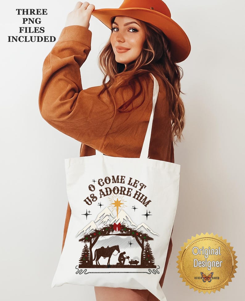 Praying Cowboy Nativity Scene PNG: Western Christmas (digital Download ...