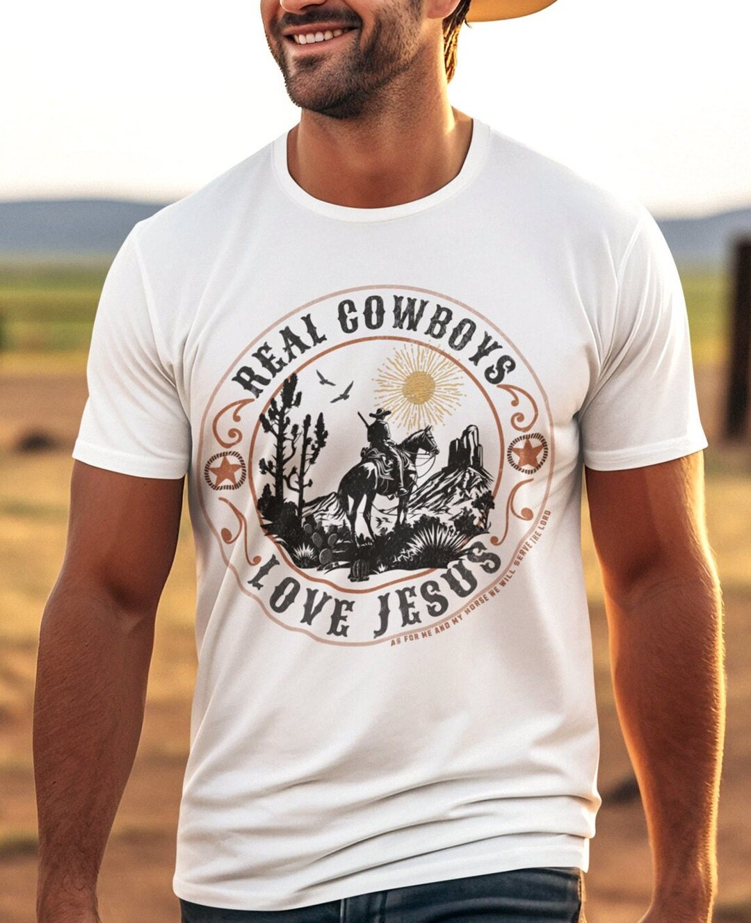 Real Cowboys Love Jesus T Shirt Faith Inspired Shirt Horse Riding ...