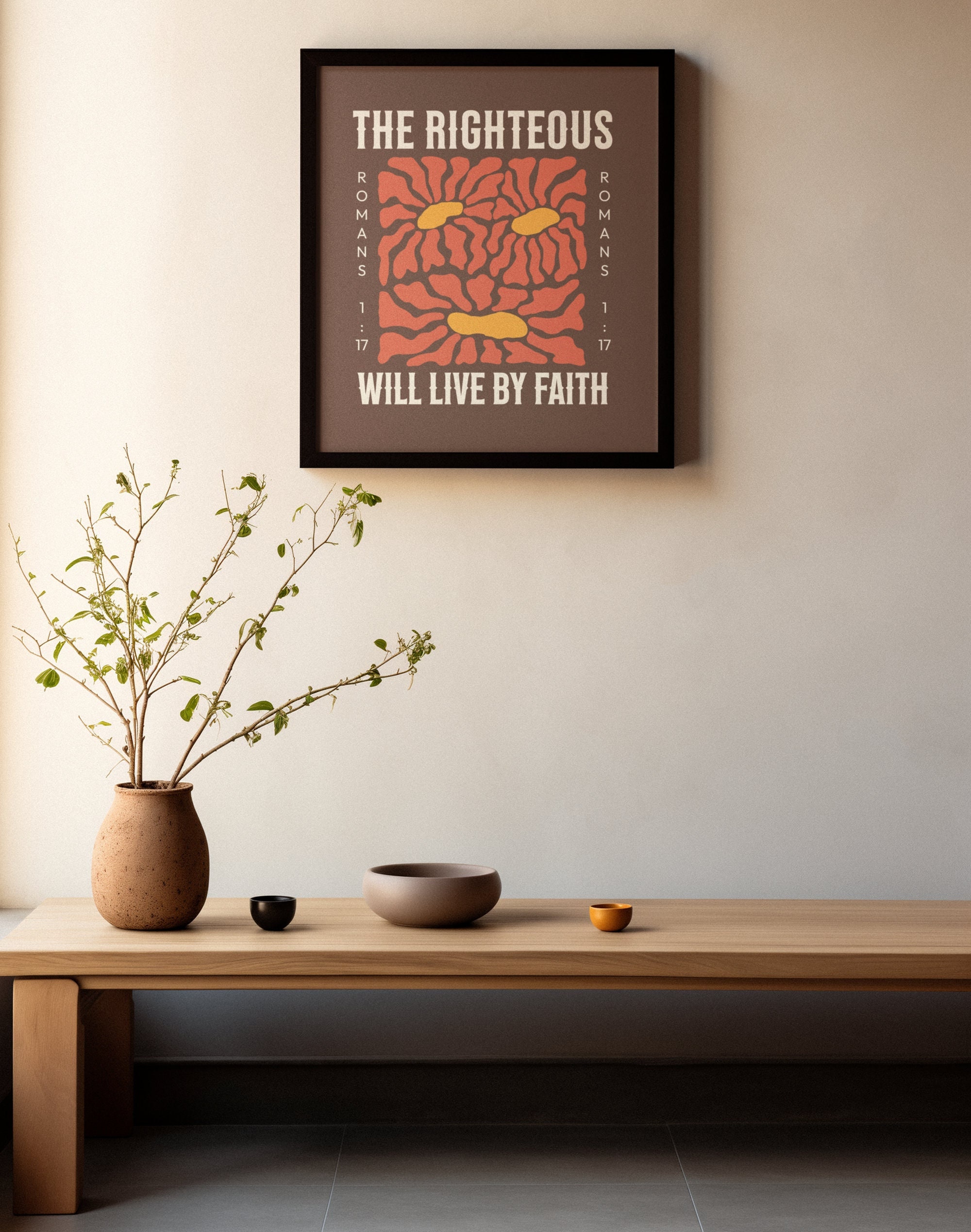 The Righteous Will Live by Faith PNG , Christian Boho, Instant Digital ...