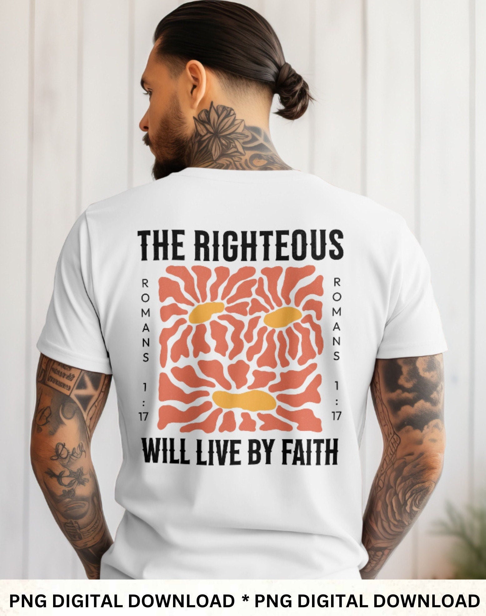 The Righteous Will Live by Faith PNG , Christian Boho, Instant Digital ...