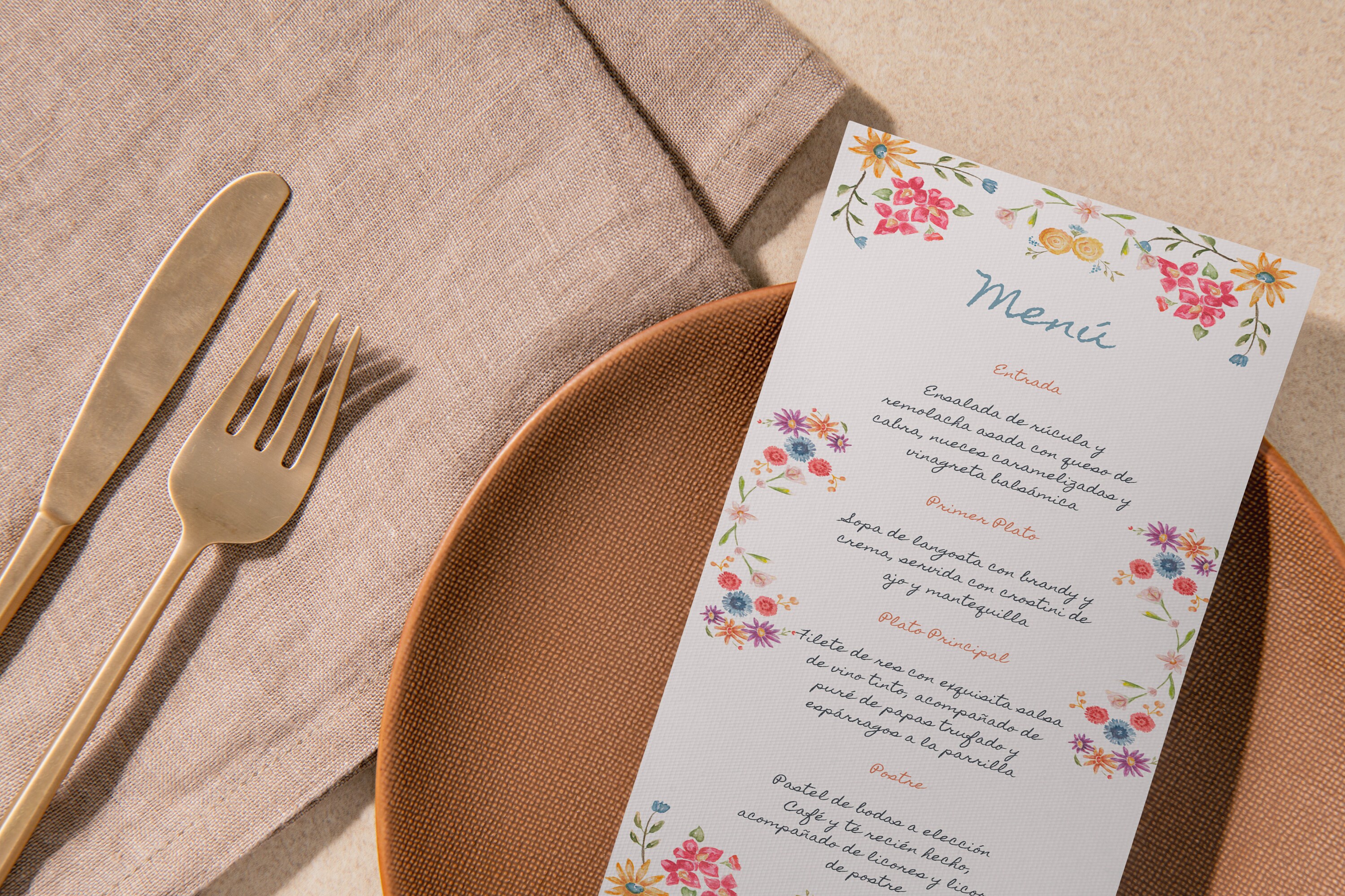 Flower Menu Template Garden Party Bridal Shower Menu Flower - Etsy