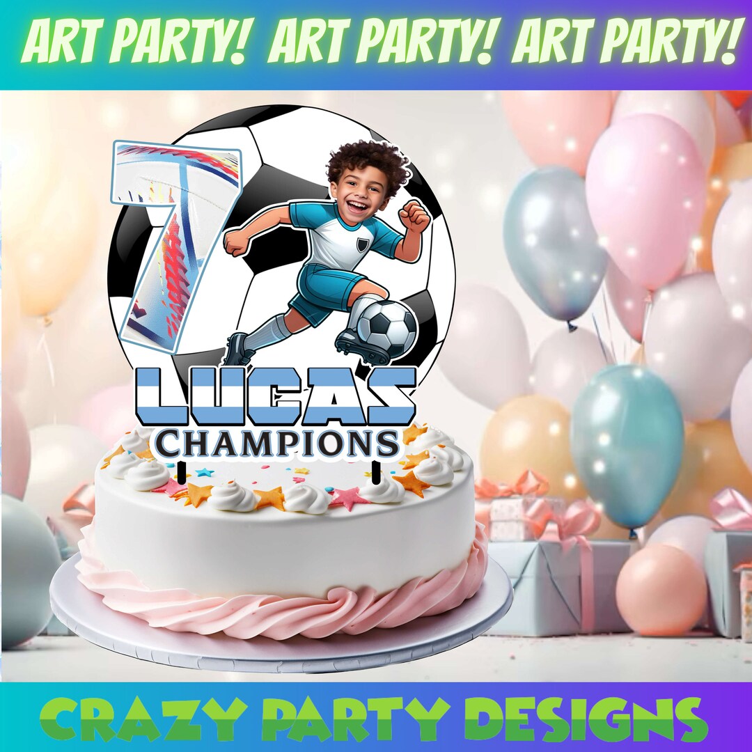 Soccer Cake Topper, Cake Topper With Customizable Soccer Themes for ...
