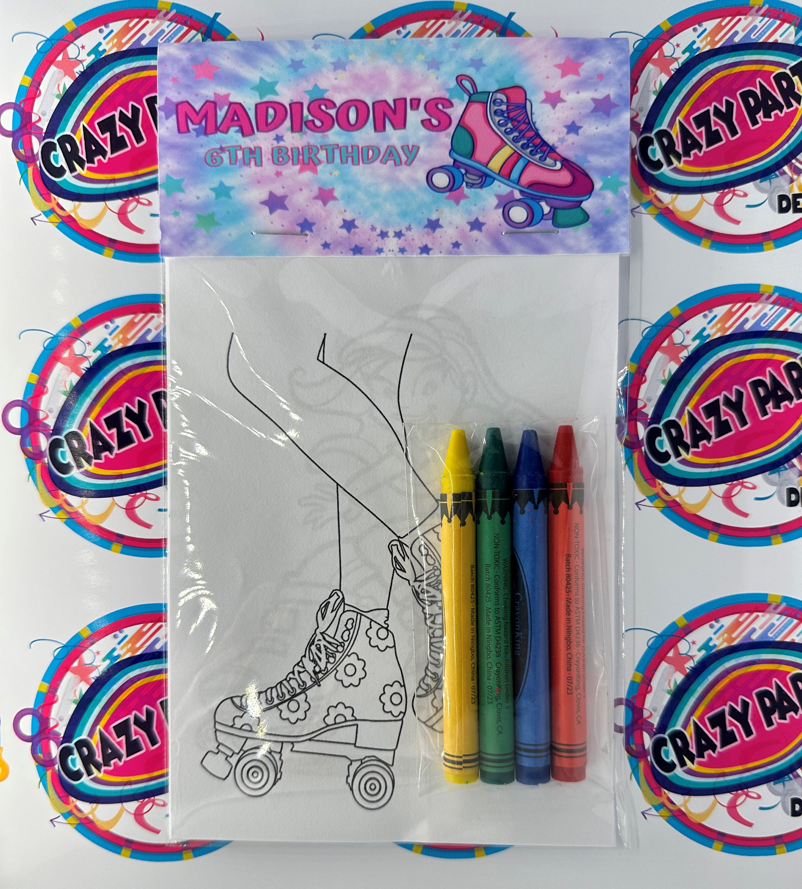 Roller Skate Mini Coloring Pages and Crayons Roller Skate - Etsy