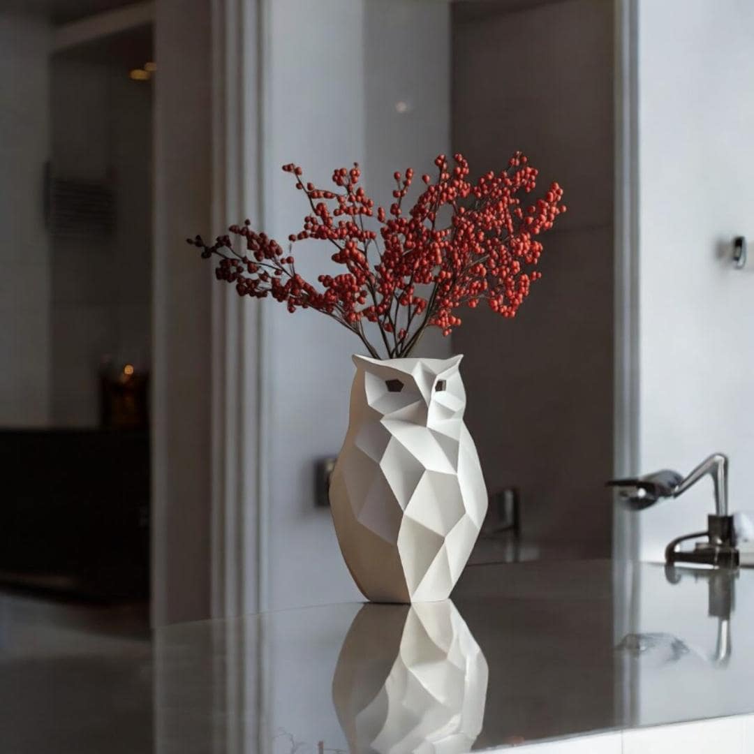 Owl Vase, Minimalist Decor Vase, 3D Printed, Elegant, Eco-friendly ...