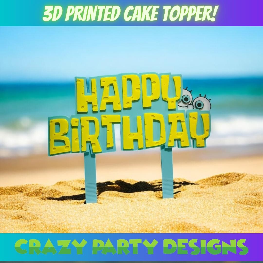 Personalized 3D Printed Cake Topper, Happy Birthday Cake Topper, Happy ...