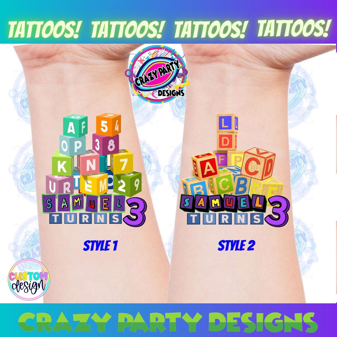 Blocks Number, Blocks Number Temporary Tattoos, Blocks Tattoos, Family ...