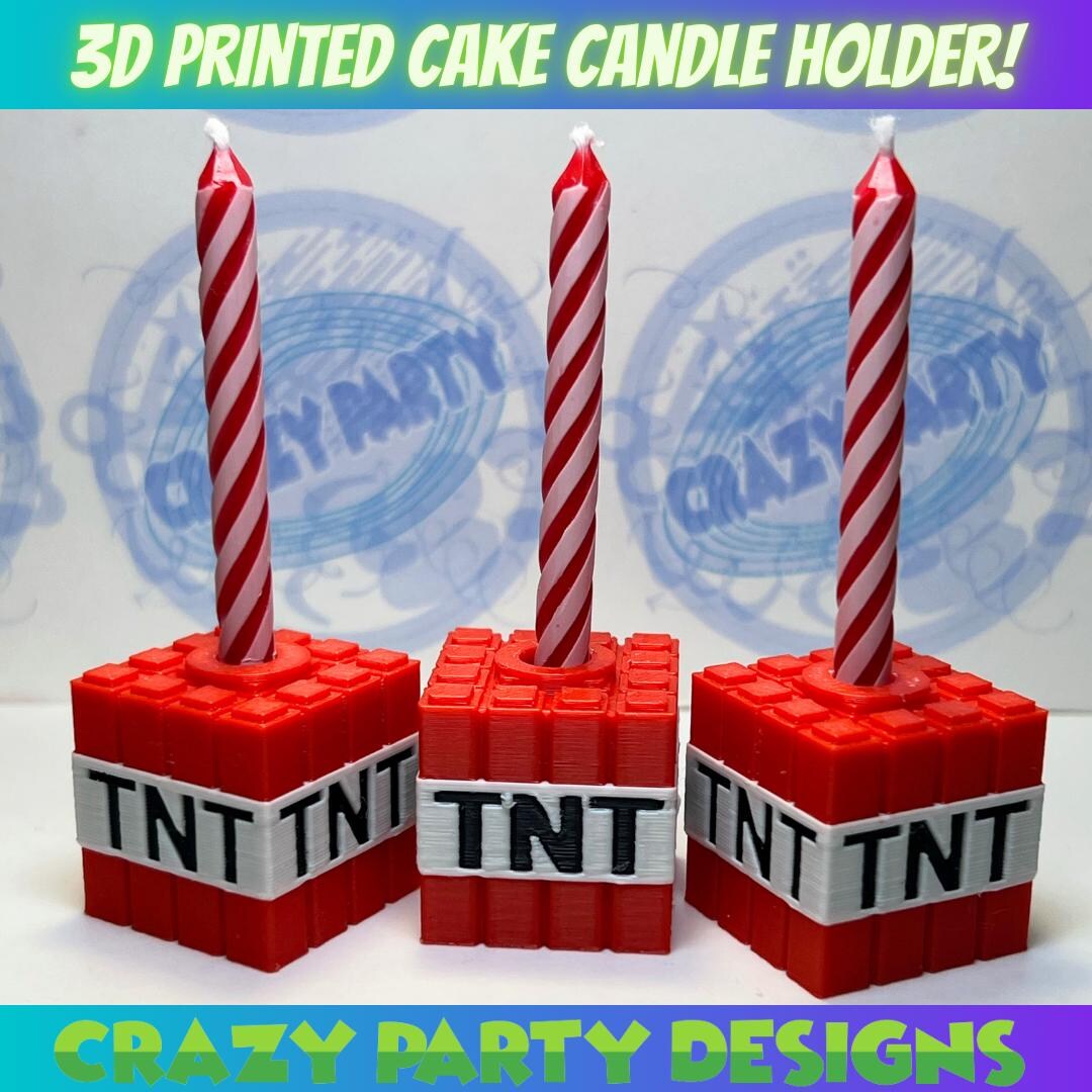 TNT Birthday Candle Holders Set of 3 - Etsy