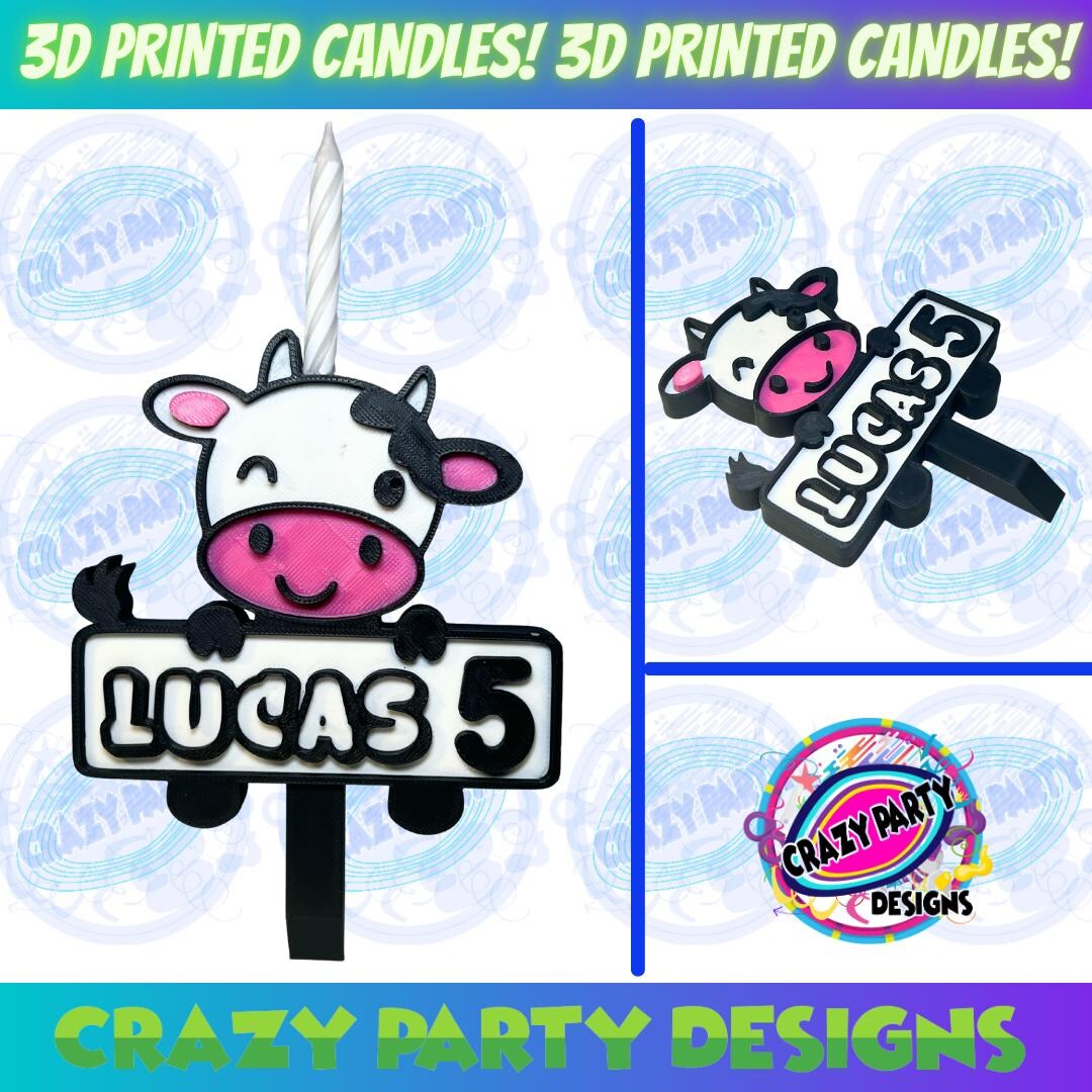 Cow Birthday Party Cake Topper, Super Cow Cake Topper, Panda Birthday ...