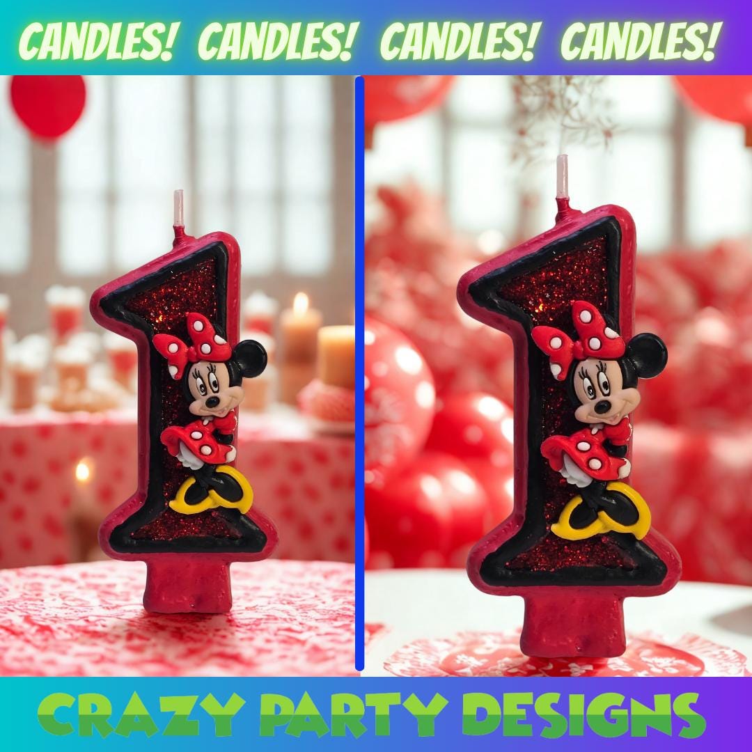 Minnie Mouse Birthday Candles - Etsy
