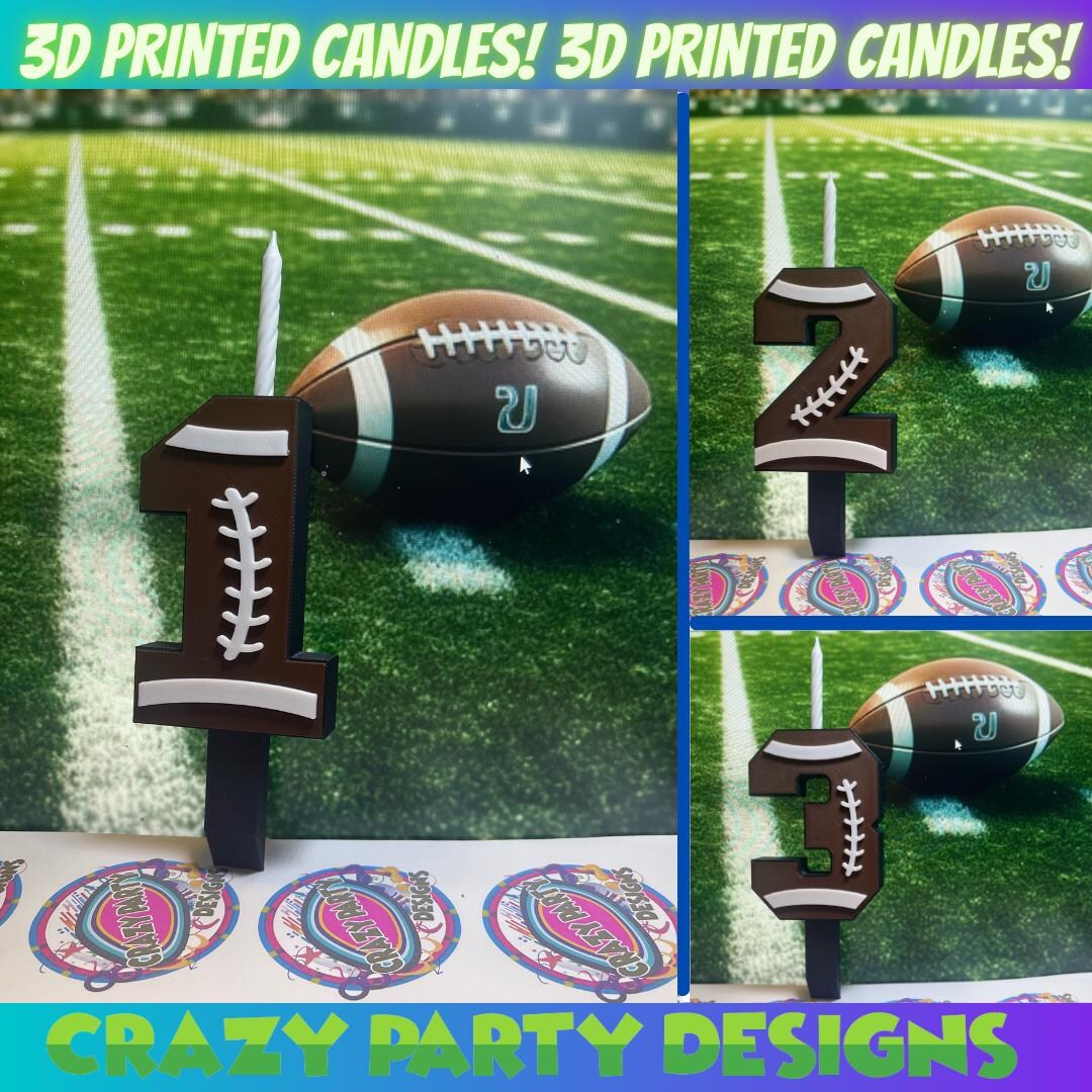 Football Birthday Party Cake Number, Football Style Cake Topper ...