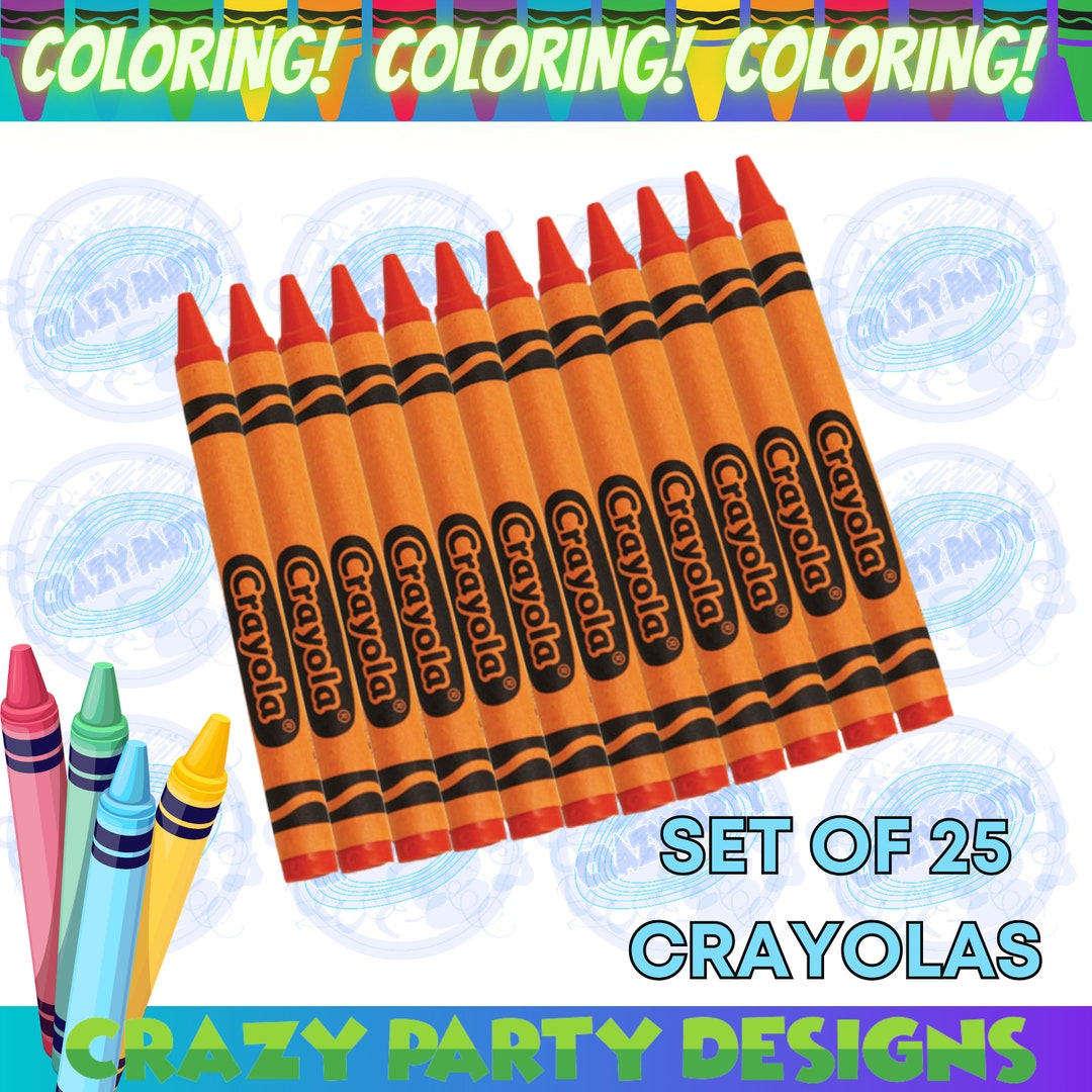 Crayola Orange Crayons 25 Pack - Etsy