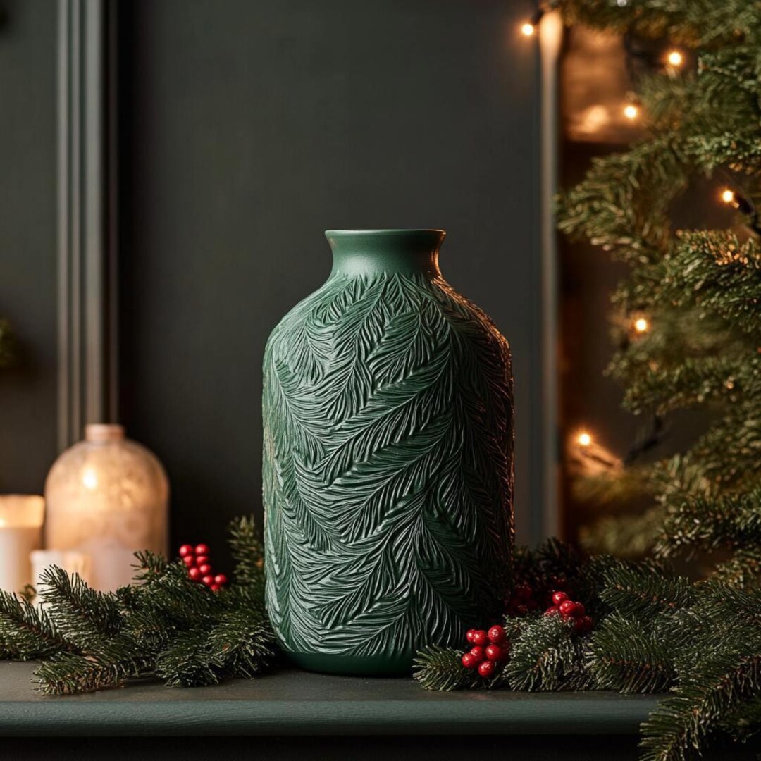 Frosted Pine Vase, Minimalist Decor Vase, 3D Printed, Elegant, Eco ...