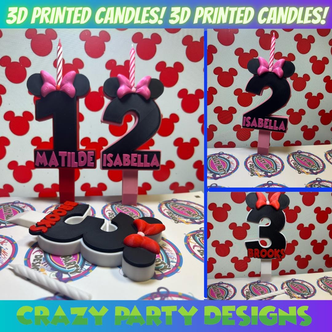 Minnie Mouse Birthday Party Cake Number, Minnie Style Cake Topper ...