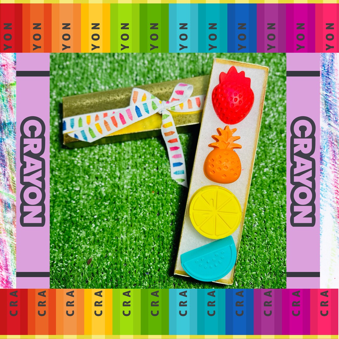 Fruit Crayons Set of 4- Fruit Crayons -fruit Party Favors - Kids Gifts ...