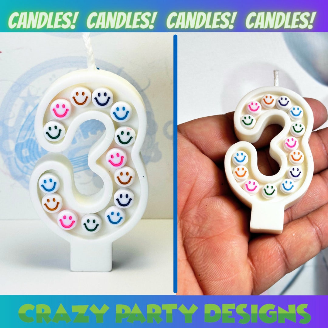 Smiley Face Candle, Smiley Face Party Decoration, Smiley Face Birthday ...