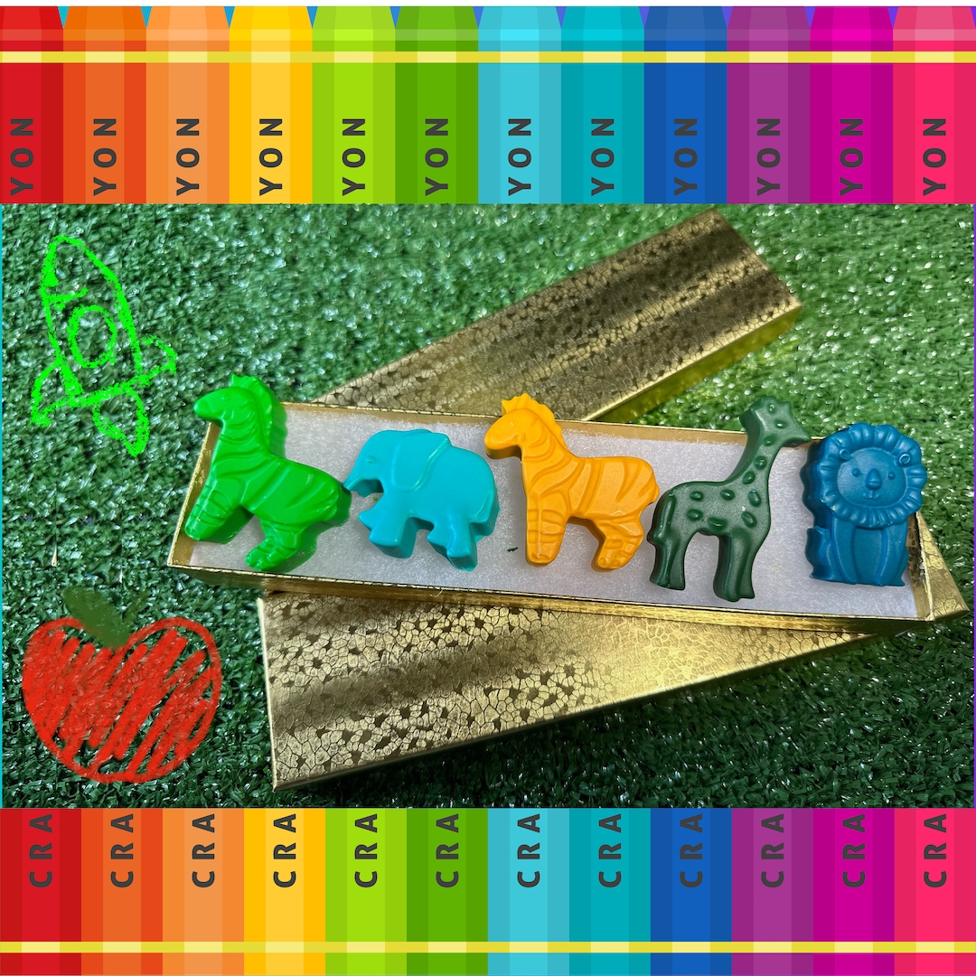 Zoo Animal Crayons Set of 5 - Lion Crayons - Giraffe Crayons - Zebra ...