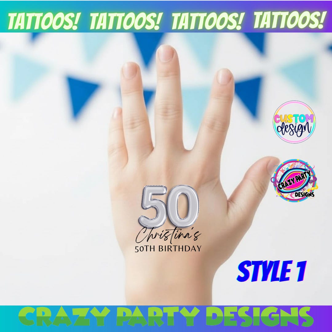 Personalized Temporary Tattoos for Birthday Parties, Custom Party ...