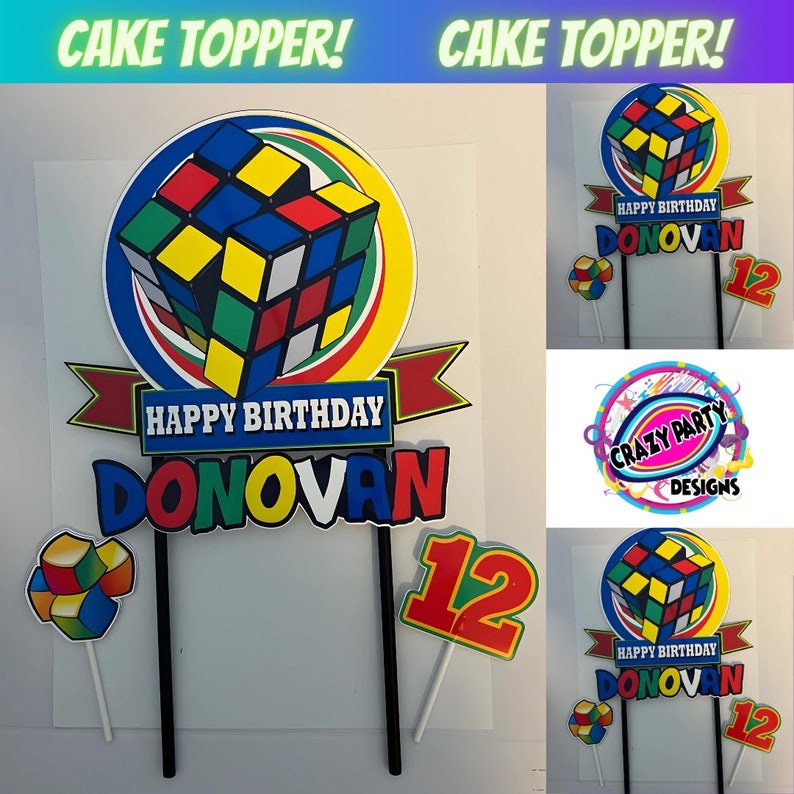 Rubik's Cube, Rubik's Cube Cake Topper, Rubik's Cube Party Decor, Rubik ...