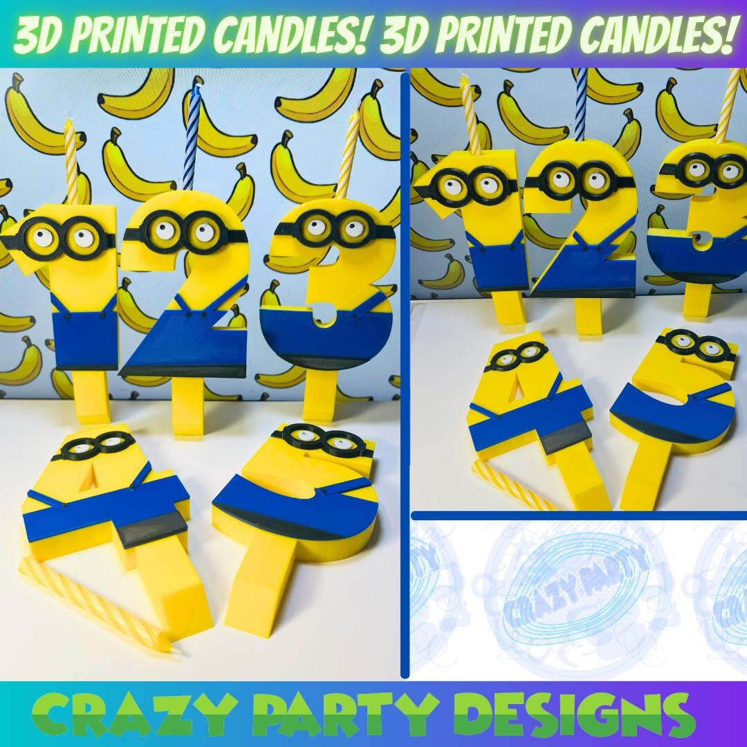 Despicable Birthday Party Cake Number, Cake Topper, Birthday Cake ...