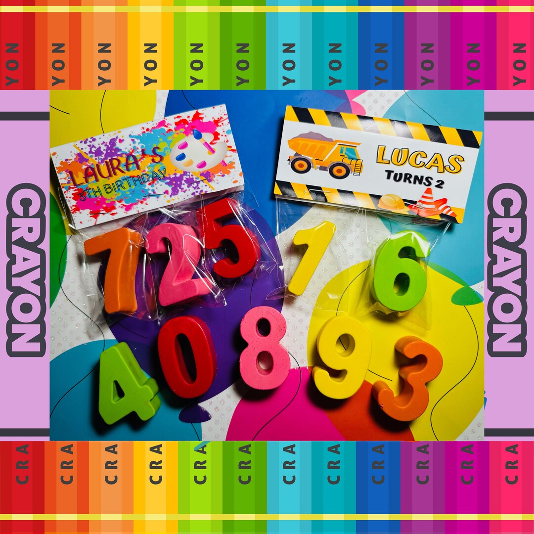 Number Crayons, Numbers Crayons - Number Party Favors - Kids Gifts ...