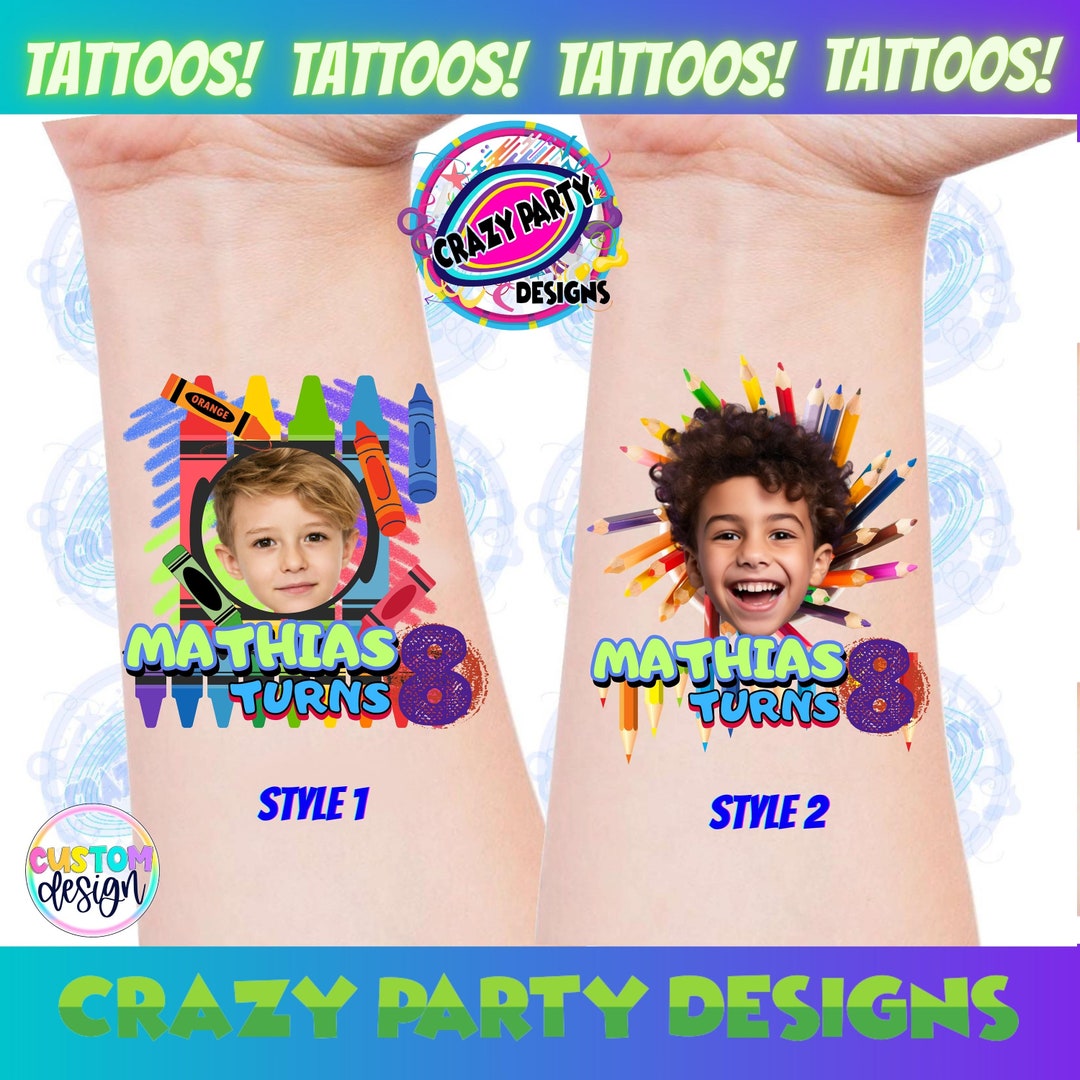 Crayon, Crayon Temporary Tattoos, Crayones Tattoos, Family Party, Gifts, Custom Tattoo, Tattoo ...