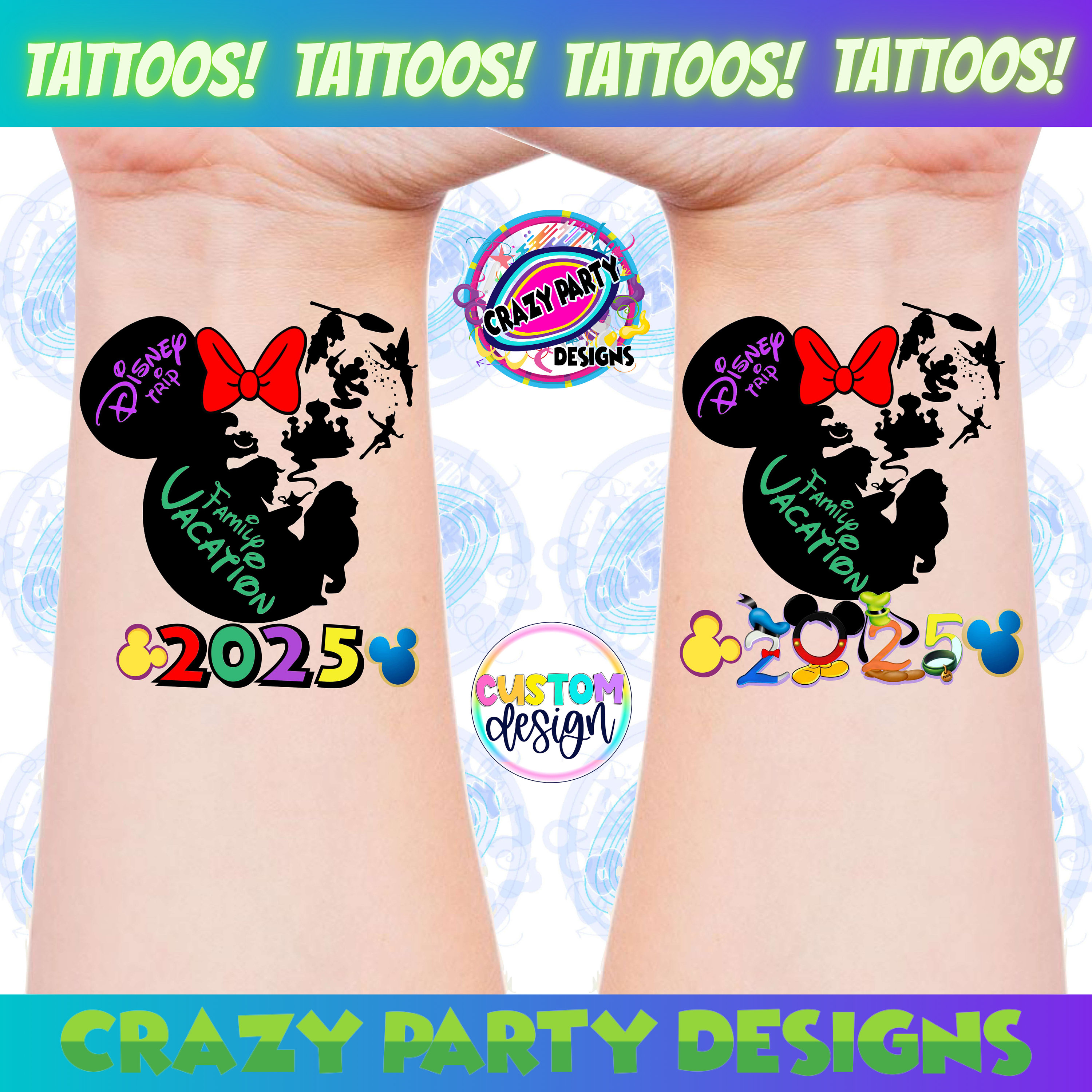 Disney World Tattoo, Here for the Rides, Attraction Passport, Disney ...