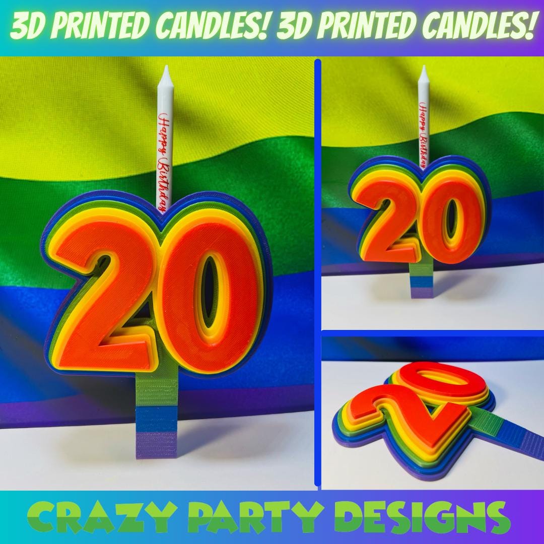LGBTQ Candle, LGBT Candle, LGBT Pride Gift, Birthday Cake Number, 3D ...