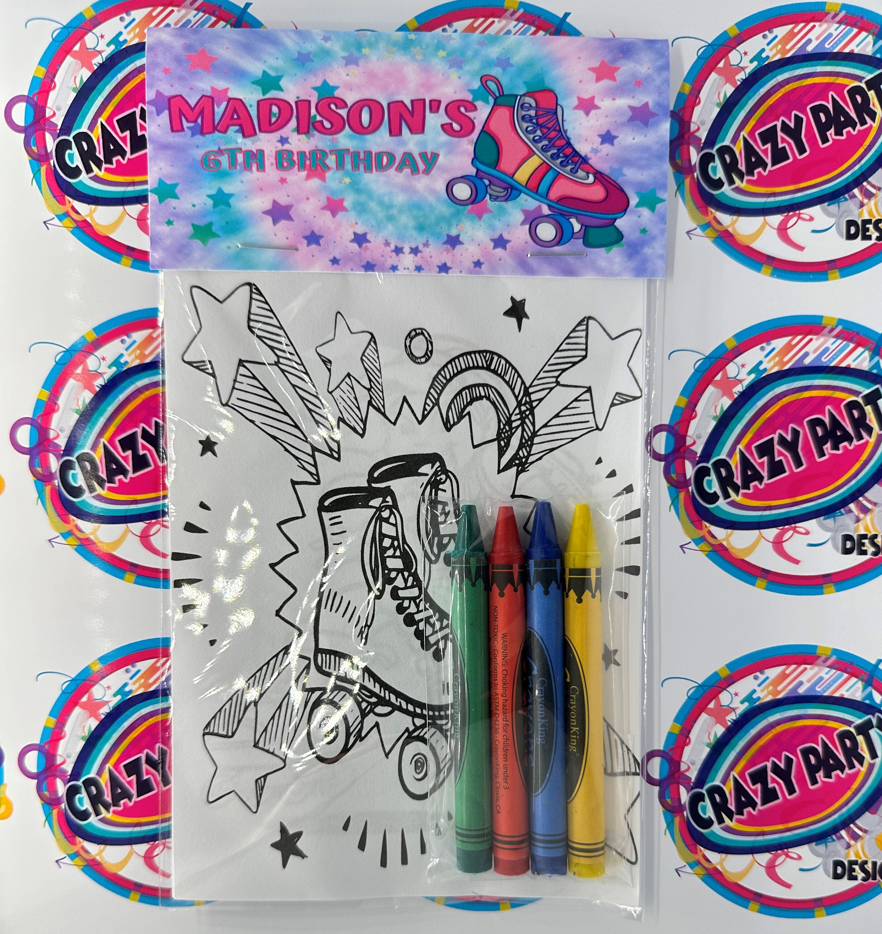 Roller Skate Mini Coloring Pages and Crayons Roller Skate - Etsy