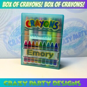 Personalized Crayon Box, Plastic Crayon Box, Back to School, Include 24 ...