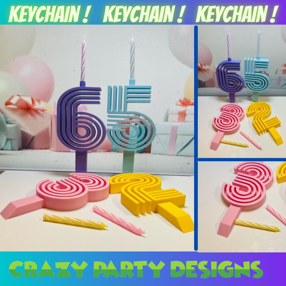 Birthday Party Cake Retro Number, Super Style Cake Topper, Birthday ...