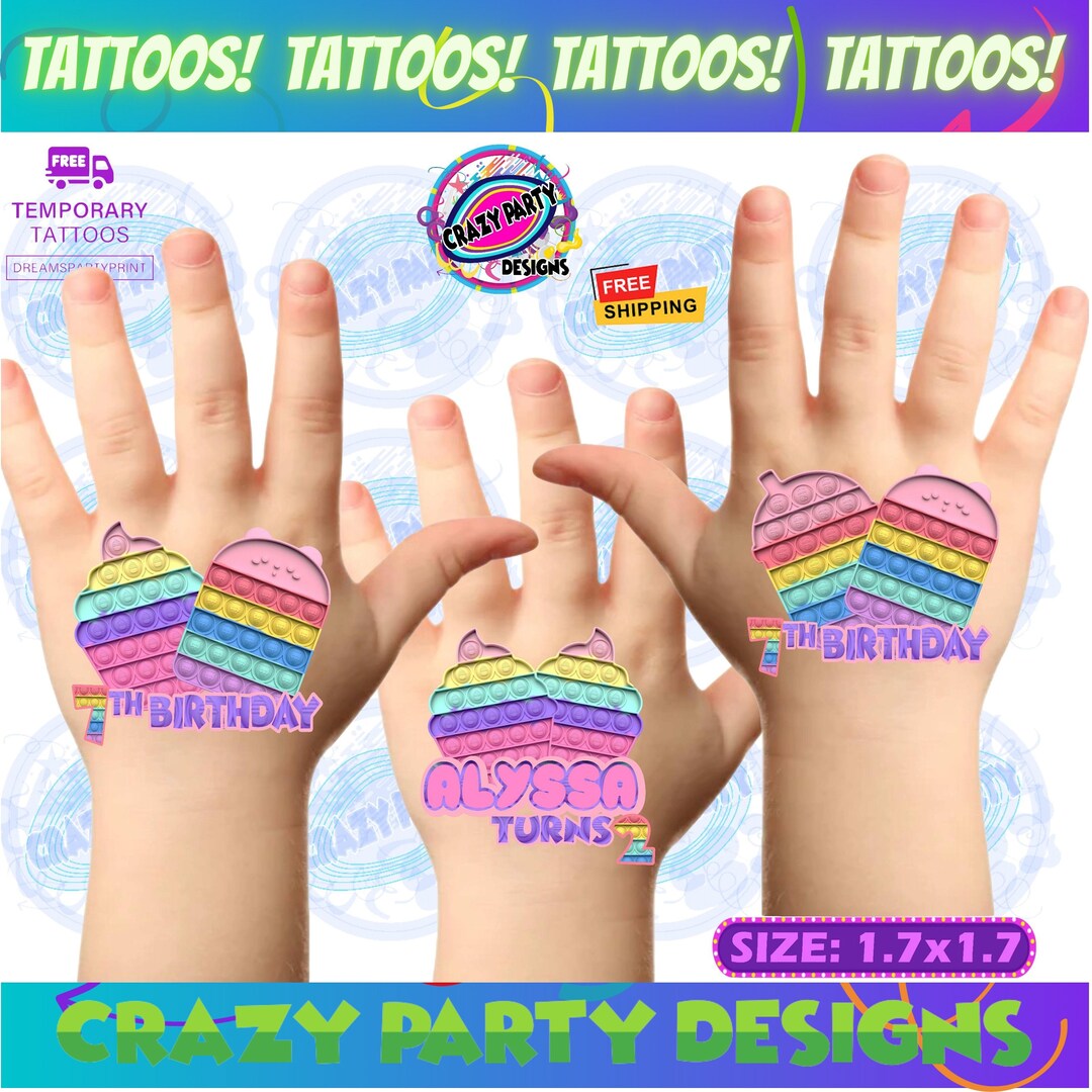 Pop It Fidget, Pop It Fidget Temporary Tattoos, Temporary Tattoos ...