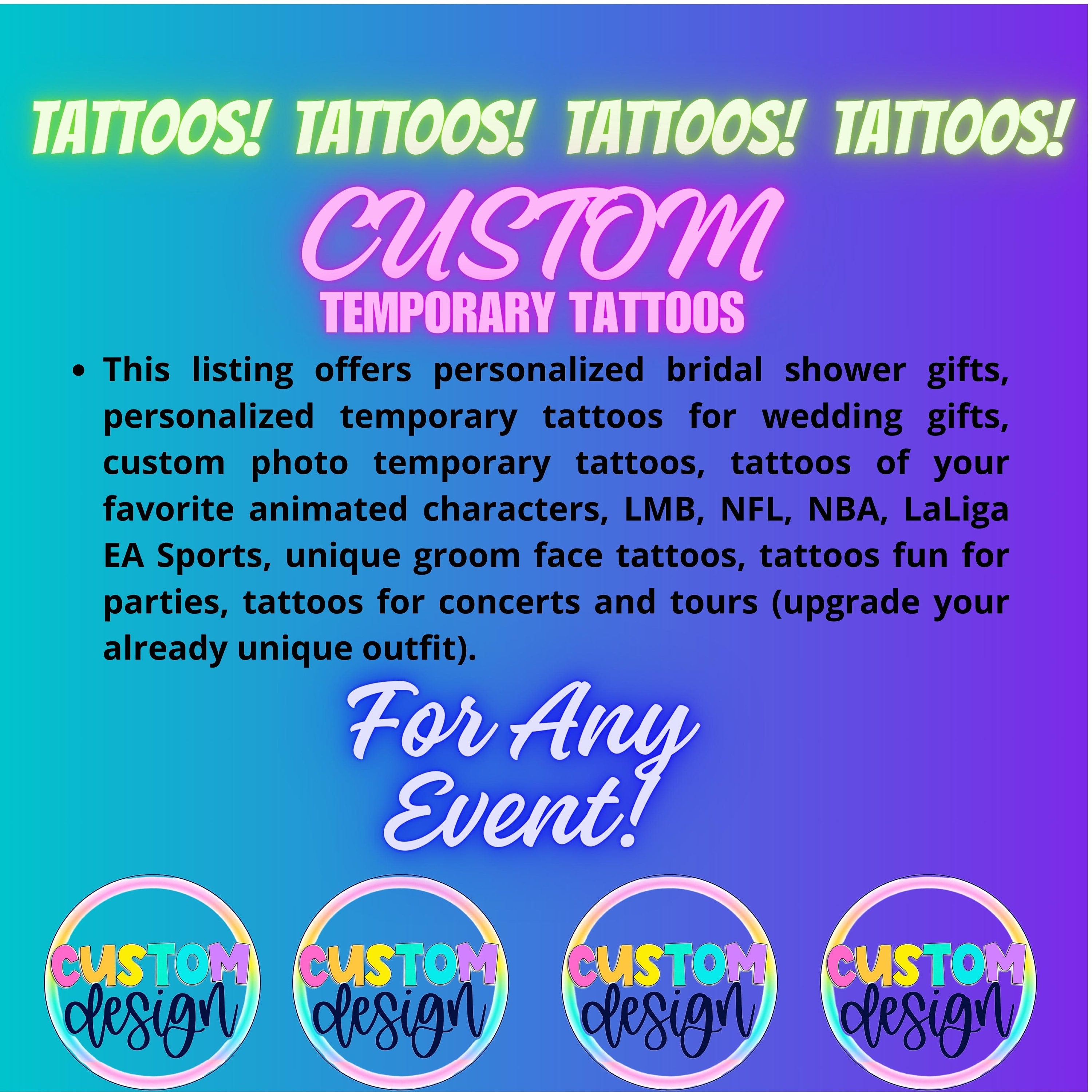 Custom Sports Team Temporary Fake Tattoo Custom Fake - Etsy