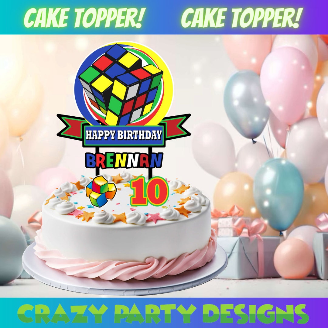 Rubik's Cube, Rubik's Cube Cake Topper, Rubik's Cube Party Decor, Rubik ...