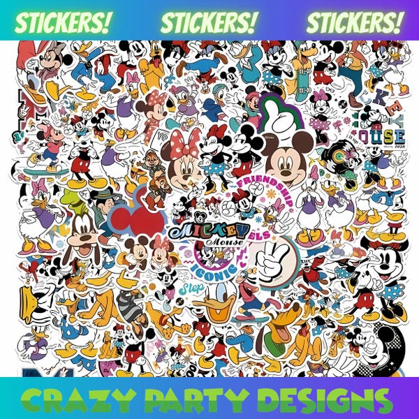 Mickey Stickers - Etsy