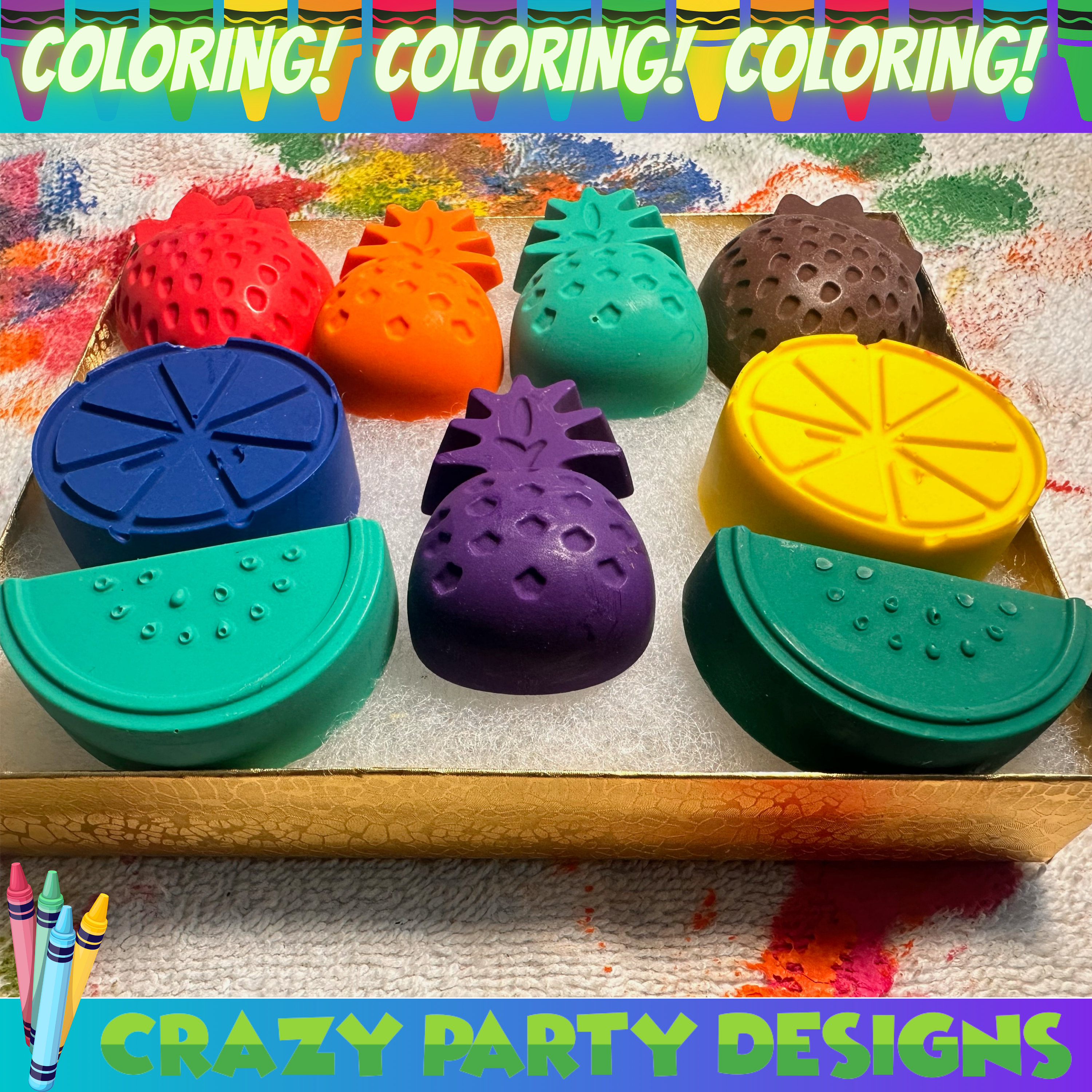 Fruit Crayons - Fruit Crayons -fruit Party Favors - Kids Gifts ...