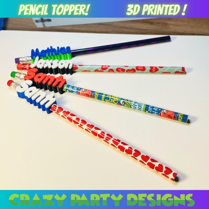 Personalized Name Pencil Topper, 3D Printed, Teachers Gift, Name Pencil ...