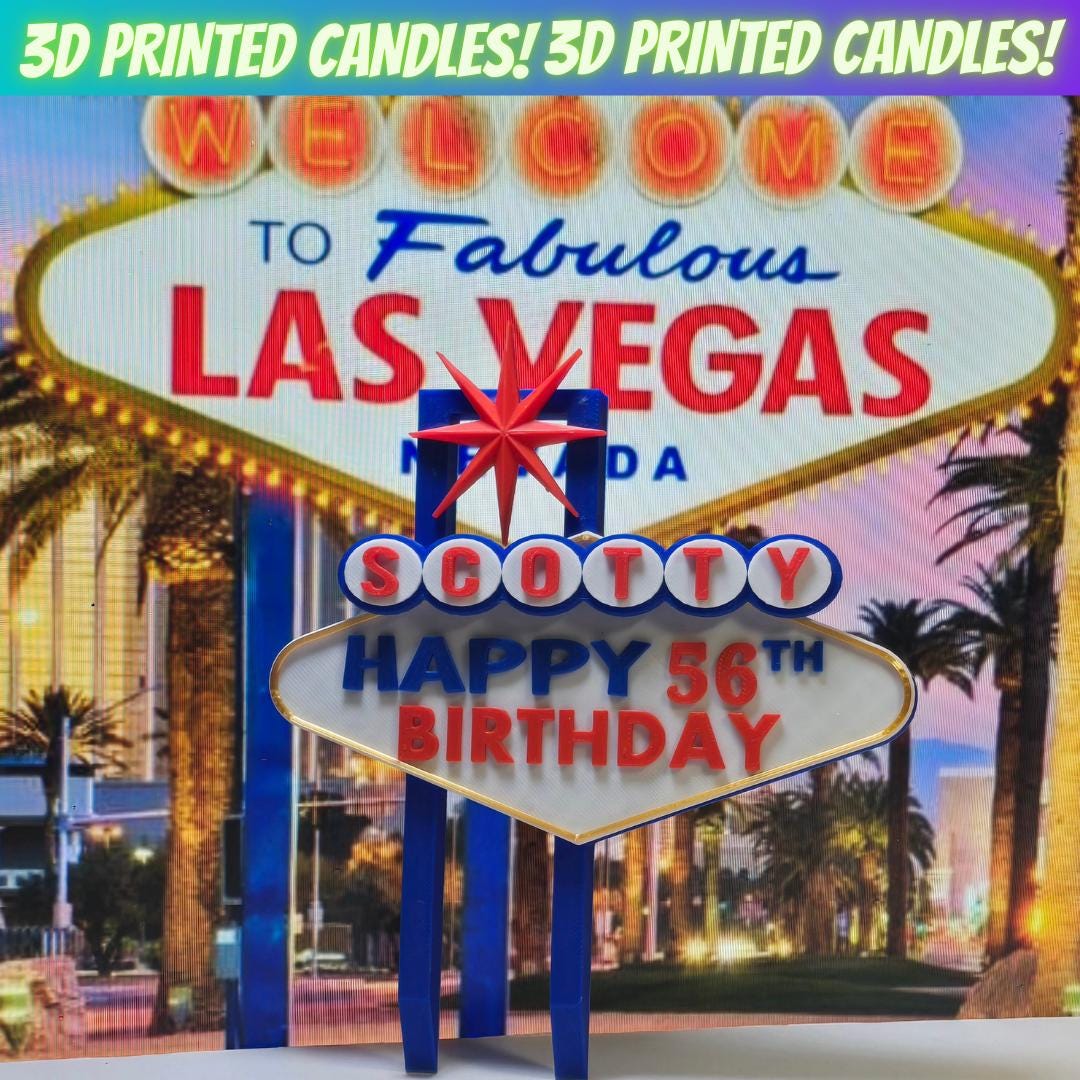 Las Vegas Sign Cake Topper, Personalized Cake Topper, Las Vegas Cake ...